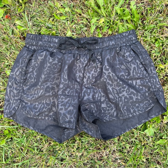 ZYIA | Shorts | Zyia Active Black Leopard Animal Print Bomber Shorts Womans Size Medium | Poshmark